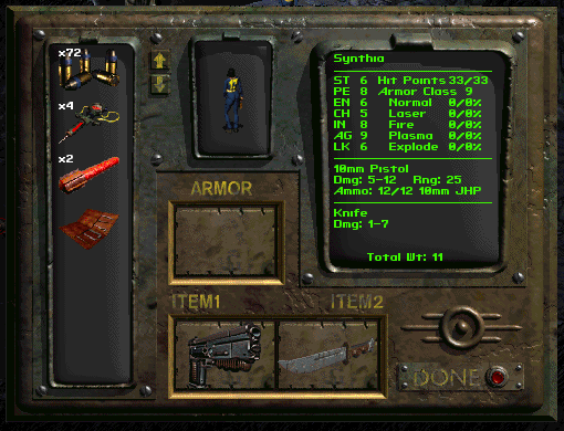 Fallout 1 Controls - Fallout Interface - Fallout Combat